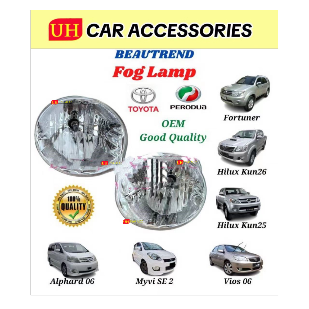 TOYOTA HILUX VIGO FORTUNER VIOS ALPHARD MYVI SE 2 OEM FOG LAMP LIGHT ...