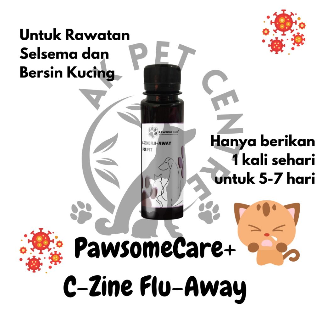 PawsomeCare+ C-Zine Flu Away Selsema Bersin untuk Kucing Sebagai ...