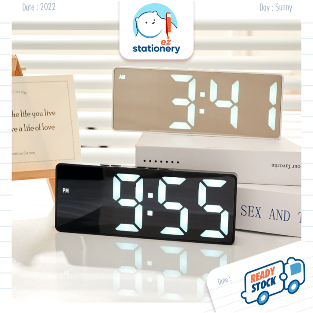 🇲🇾 Ready Stock Minimalist LED Clock Sound Control Simple Digital Clock ...