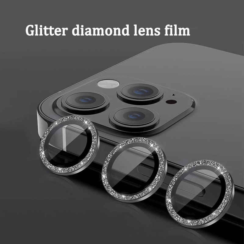 lens Diamond Camera protector Ring metal alloy glass back IPHONE 15 PRO ...