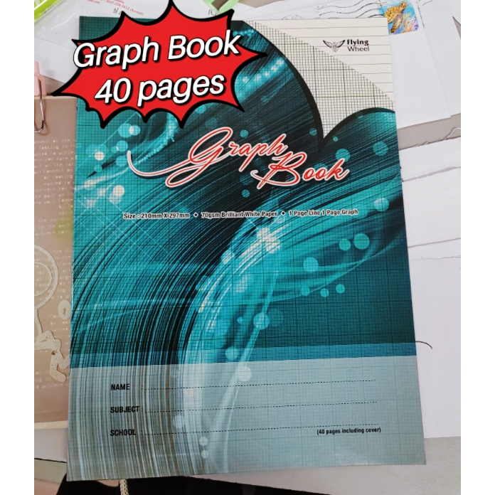 Graph Book A4 40 pages ( FLYING WHEEL) / Buku Graf 40pages | Shopee ...