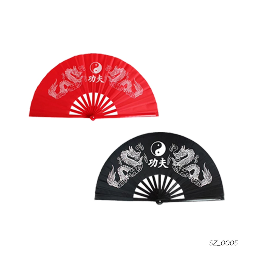 Taichi Fan | Tai Chi Fan | Wushu Fan | Bamboo Handle | Double Dragon ...
