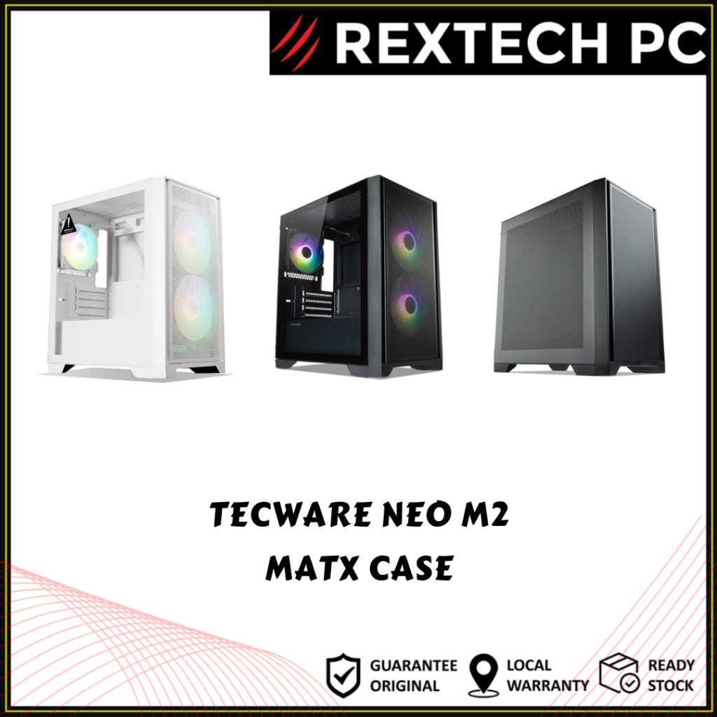 TECWARE NEO M2 TG ARGB MATX Case [BLACK / WHITE] | Shopee Malaysia