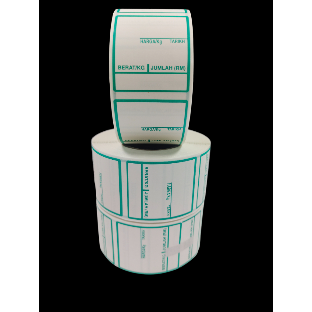 Thermal Weighing Scale barcode Label 46mmx40mm / Label Penimbang ...