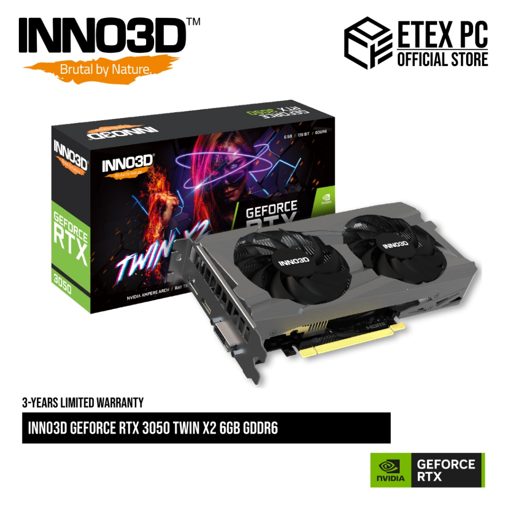 INNO3D GeForce RTX 3050 Twin X2 6GB GDDR6 # N30502-06D6-1711VA60 ...