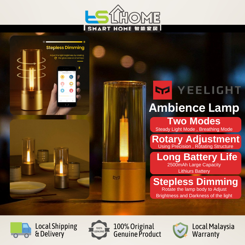 Yeelight Ambiance Lamp LED Rechargeable Dimmable Candela Digital Candle ...