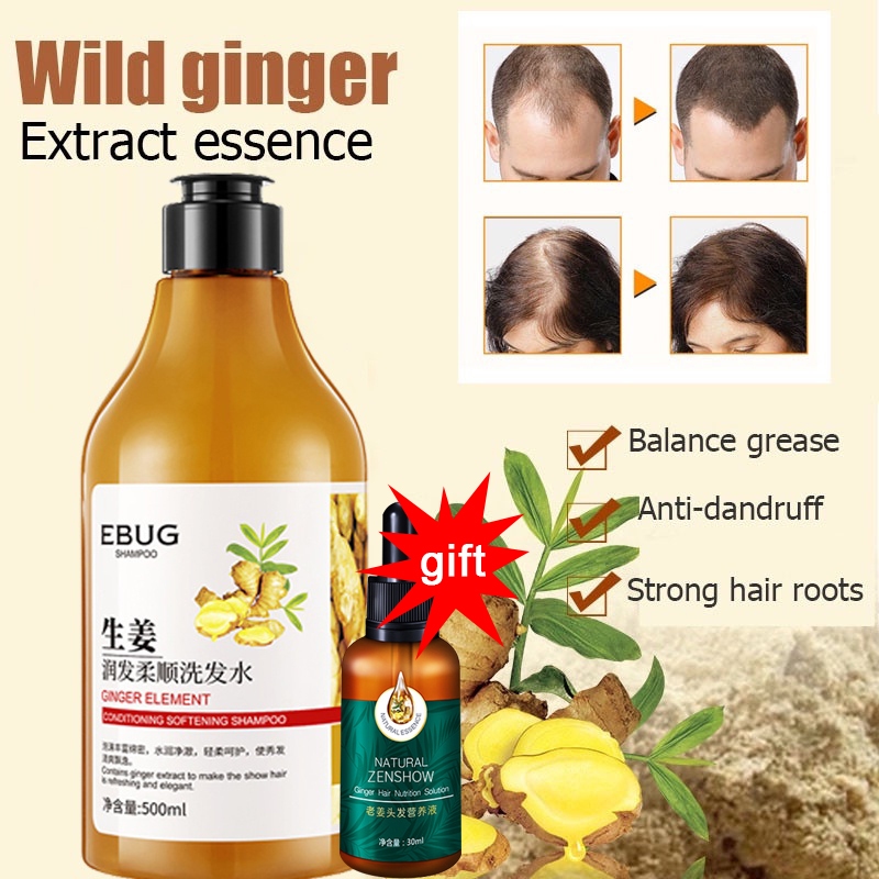 100% Original Ginger Hair Shampoo Anti Hair Loss Nourish Hair Fast Growth Shampoo Oil Control ...