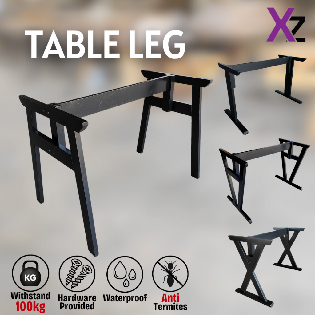 XZ Wooden Table Leg Black/White Leg Solid Wood Leg | Shopee Malaysia