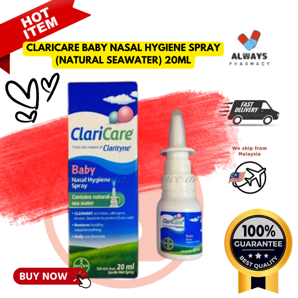 CLARICARE BABY NASAL HYGIENE SPRAY (NATURAL SEAWATER) 20ML | Shopee ...
