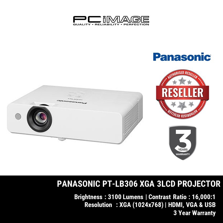 PANASONIC PT-LB306 XGA 3100 LUMENS (3LCD PROJECTOR /10,000/ 20,000HRS ...