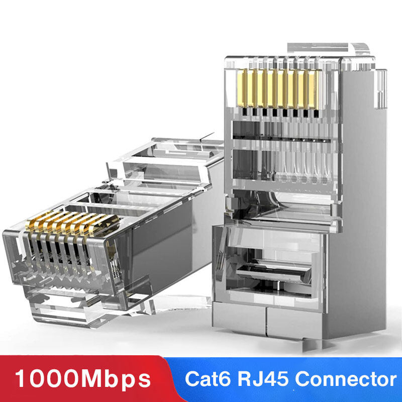 Cat6 RJ45 Connector 8P8C Plug Cat5 Network Crystal Head RJ45 CAT5E ...