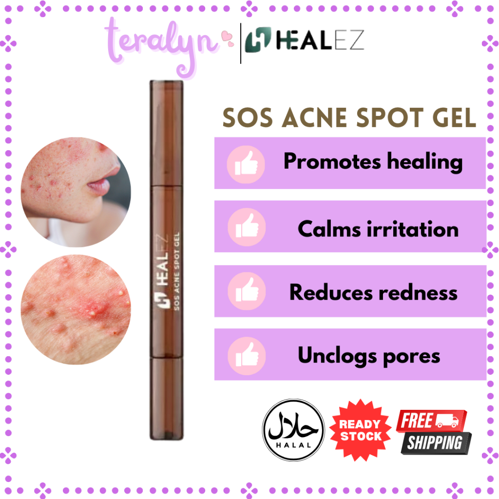 HEALEZ SOS Acne Spot Gel Acne Spot Treatment Acne Gel Krim Jerawat ...