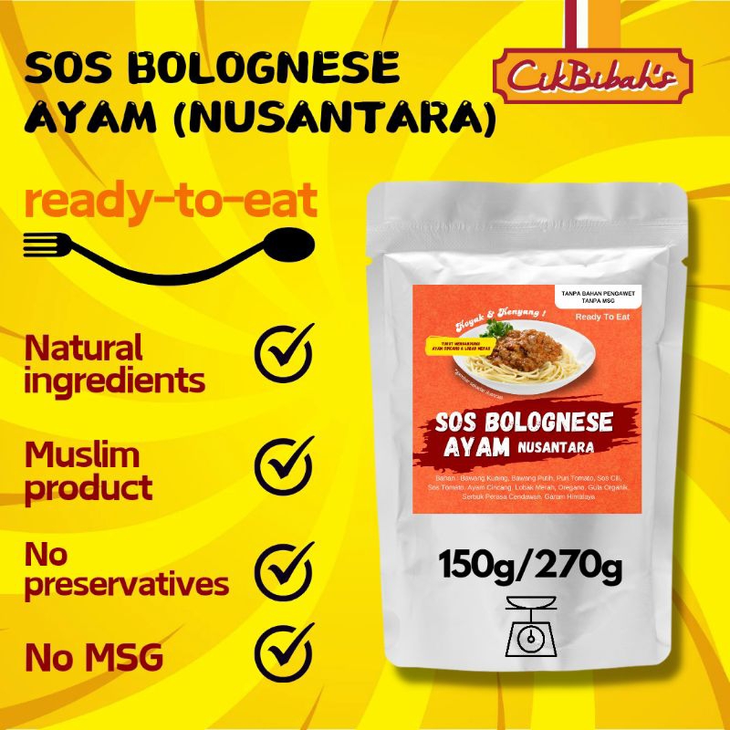 Sos Pasta Bolognese Ayam No MSG READY TO EAT HALAL prep prepping food ...