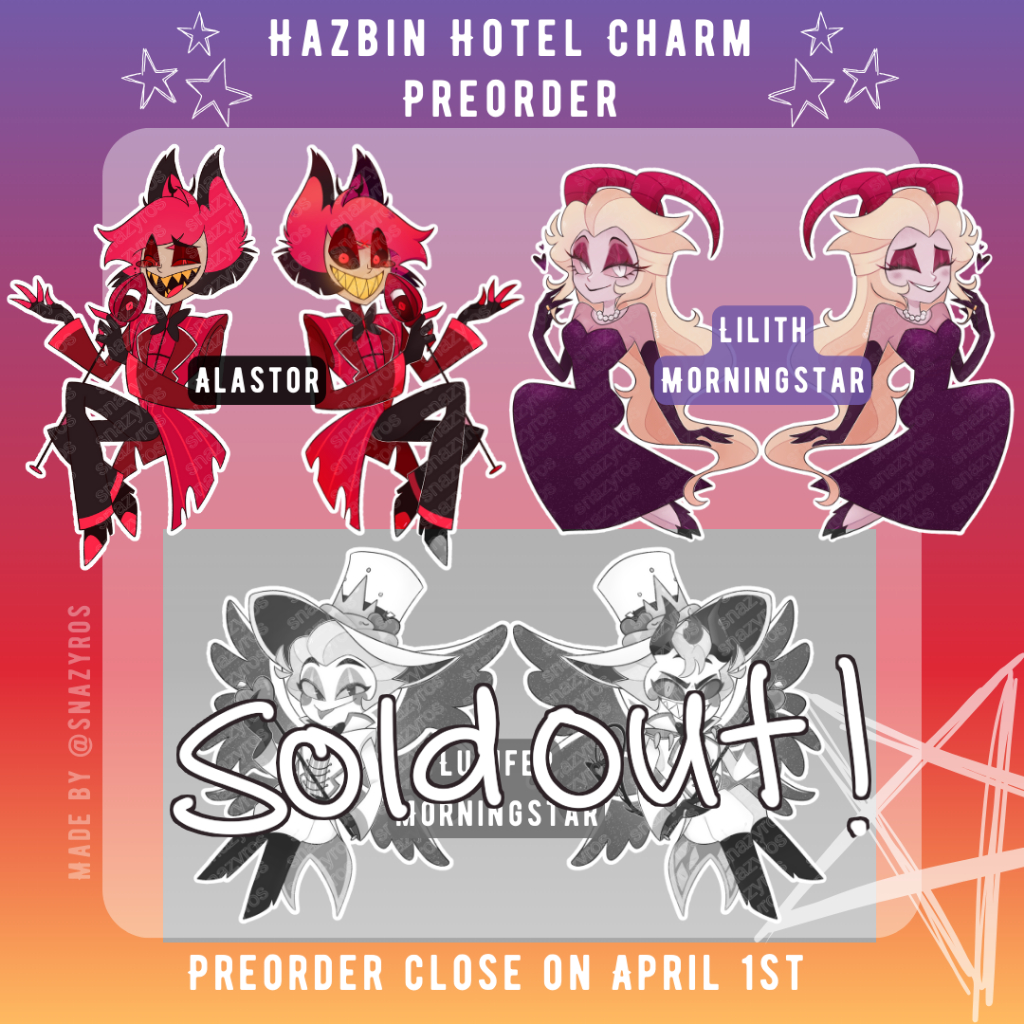 Hazbin Hotel Keychain Charm Preorder Fanmade by Snazyros [Lucifer ...
