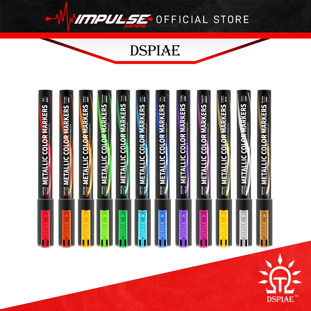 Dspiae Super Metallic Color Markers / 迪斯派 超级金属色马克笔 Red Orange Yellow ...