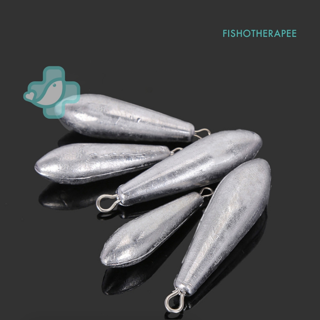 【2 pcs】Fishing Weights Lead Sinker Long Drop 100g 150g 200g Bottom Batu Alat Pancing Mancing ...