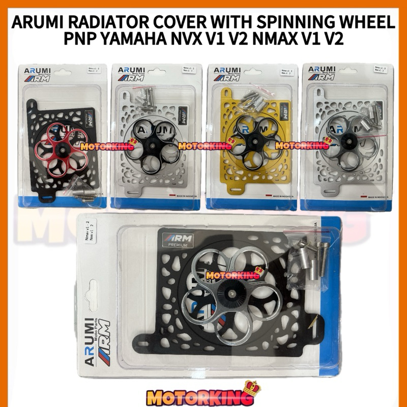 ARUMI RADIATOR COVER WITH SPINNING WHEEL YAMAHA NVX V1 V2 NMAX V1 V2 ...