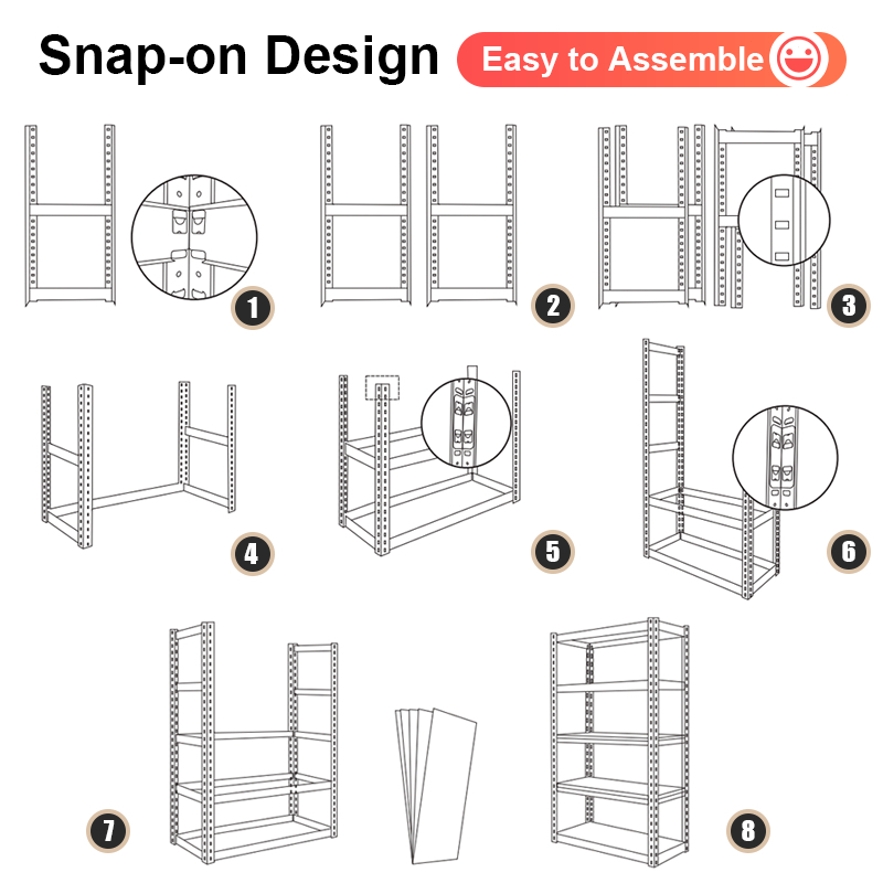 White Boltless Rack Murah Rak Home Store Storage Rack Shelf Warehouse ...