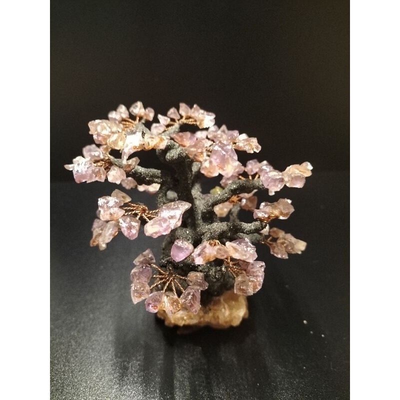Lucky Gem Tree with coral support and crystal base 幸运宝石树带有珊瑚支架和水晶底座 ...