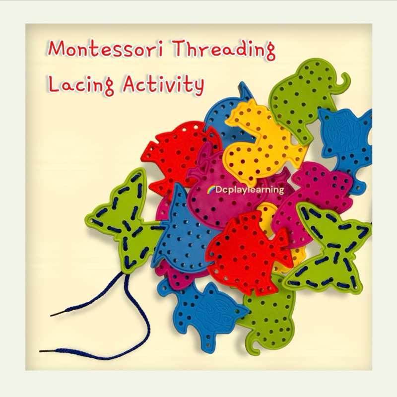 Dcplaylearning Montessori Threading Lacing Board Set Activity Preschool ...