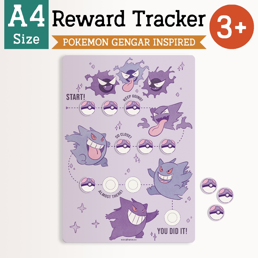 Pokemon Kids Reward Chart Reward Tracker Reward Sticker Rutin Harian ...