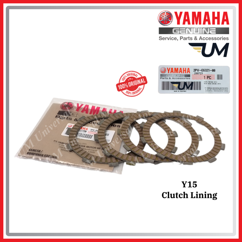 100% ORIGINAL YAMAHA Y15 V1 V2 Y15ZR CLUTCH PLATE (4 PCS) 2PV-E6321-00 15ZR YSUKU LINING ...