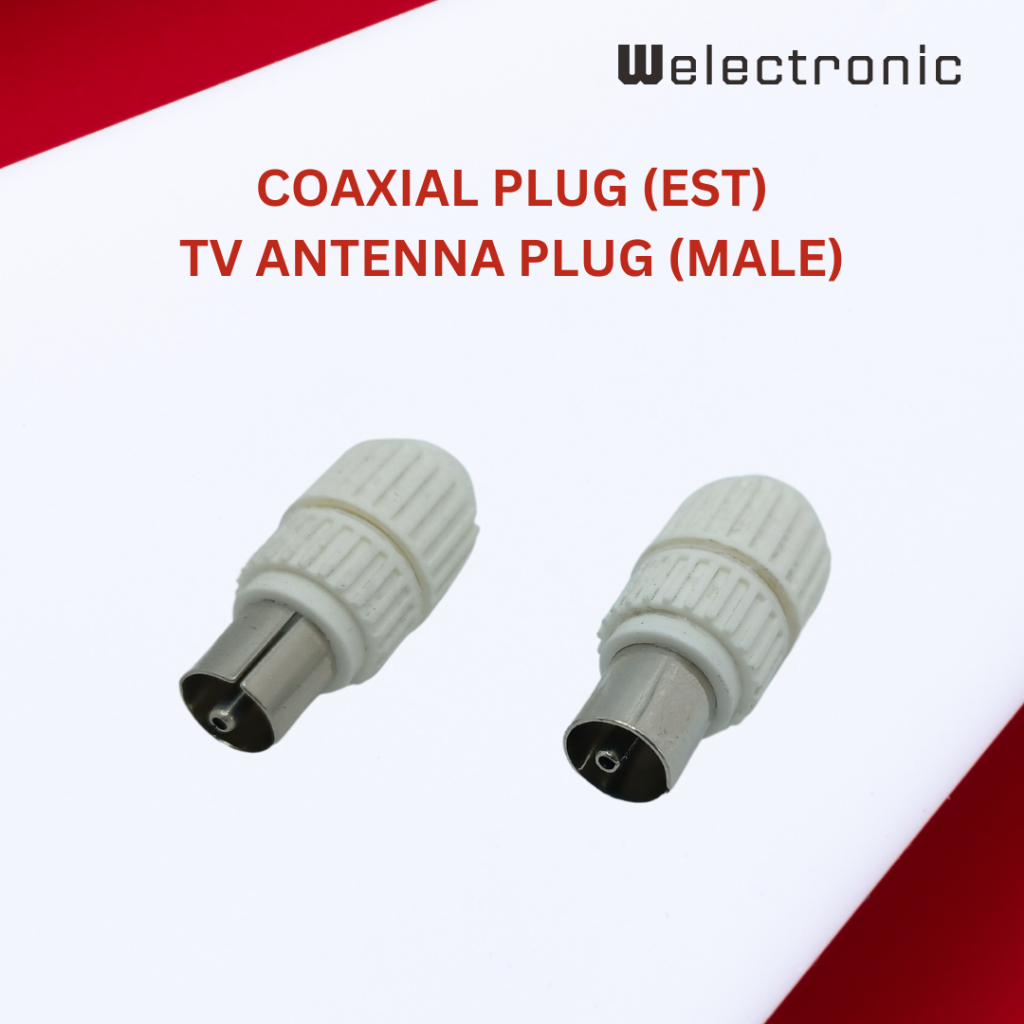 EST TV ANTENNA PLUG/COAXIAL TV AERIAL WIRE CONNECTOR MALE PLUG (SCREW ...