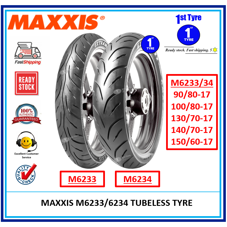 M6233/M6234 EXTRAMAXX MAXXIS TYRE 90/80-17, 100/80-17, 130/70-17, 140/ ...