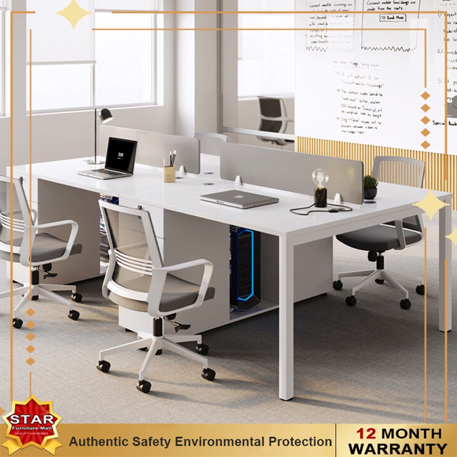 Employee Office Desk 4/6 Seats Employee Computer Desk Office Desk Chair ...