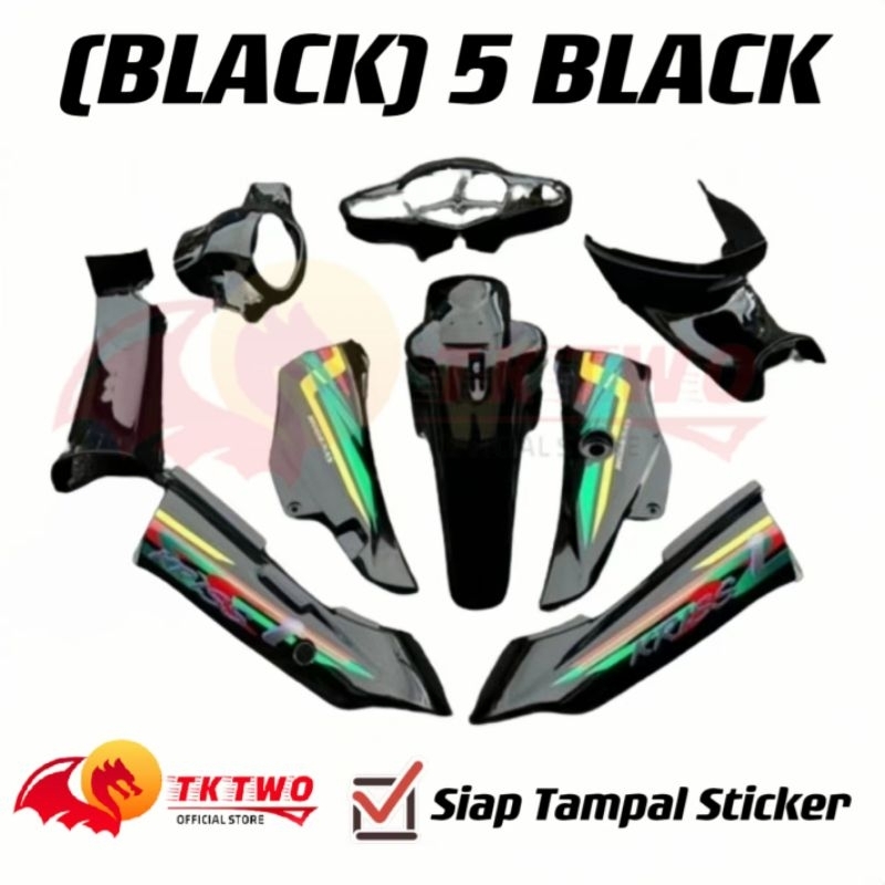 KRISS 110 COVER SET WITH STICKER, BLACK, BMC BLUE, NARDO GREY, HIJAU ...