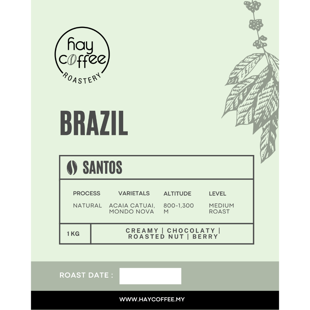 Single Origin Coffee (Brazil Santos) - Medium Roast Coffee | Shopee ...