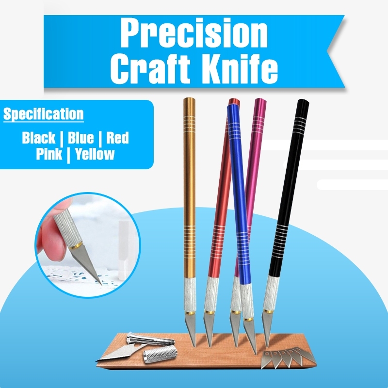 𝐏𝐫𝐞𝐜𝐢𝐬𝐢𝐨𝐧 Easy Grip Cutter + 5 Spare Blades Precision Knife craft knife ...