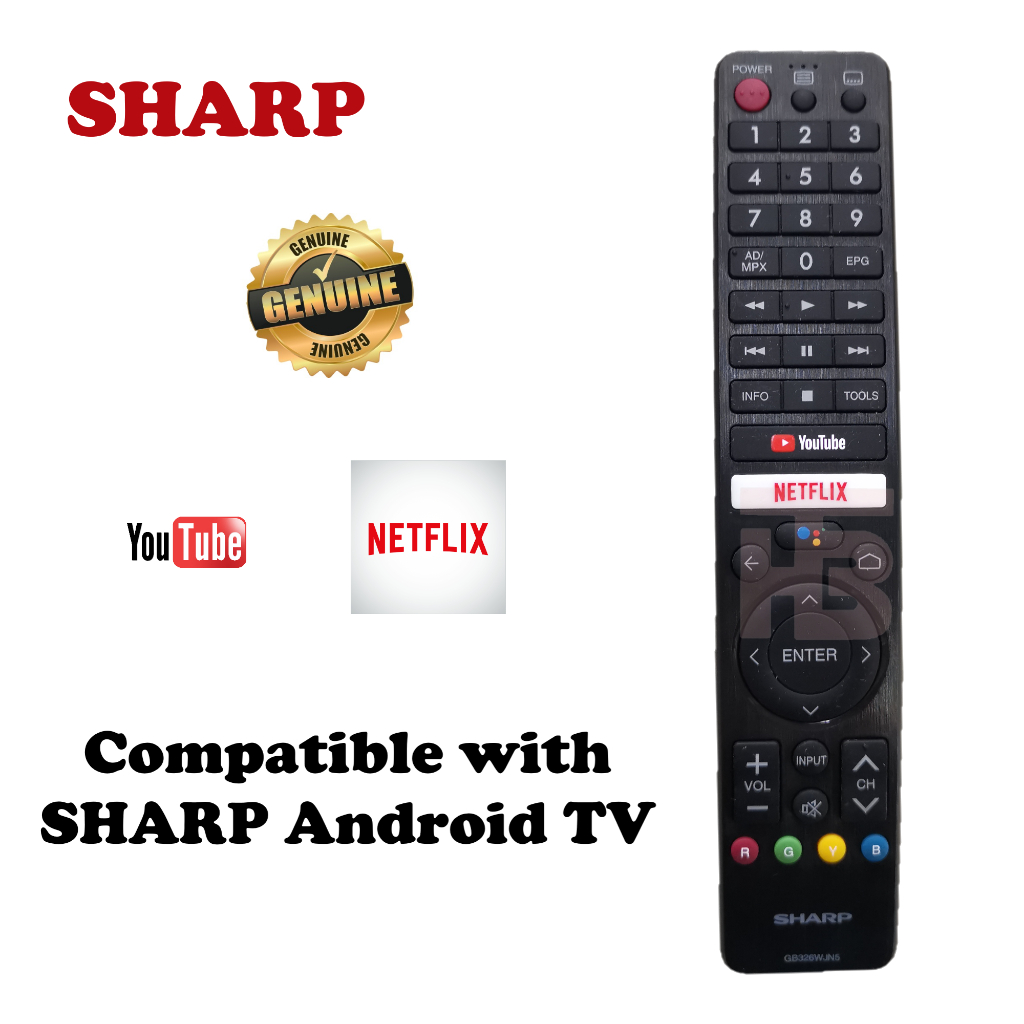 Sharp Android TV Original Remote Control (GB326WJSA) | Shopee Malaysia