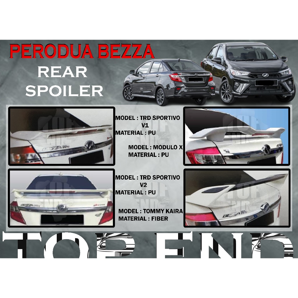 PERODUA BEZZA REAR TRUNK SPOILER (TRD SPORTIVO V1/TRD SPORTIVO V2/MDLS ...