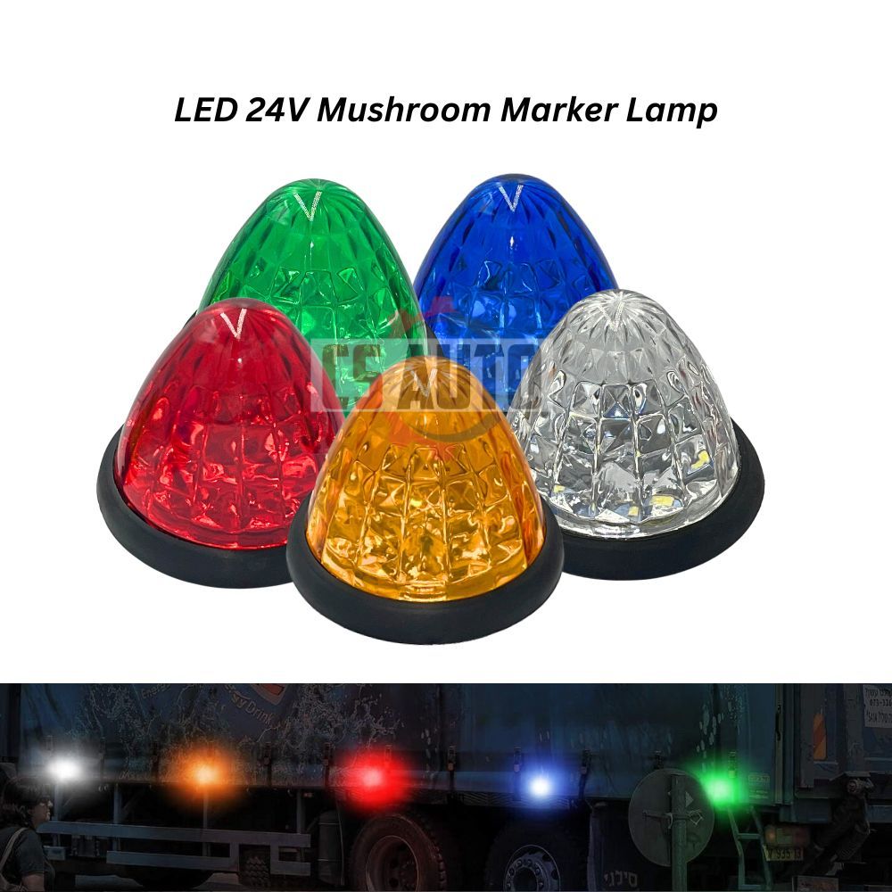 CS 1pc Sebiji Led 24V Mushroom Head Marker Small Lamp Lampu Kecil Lori ...