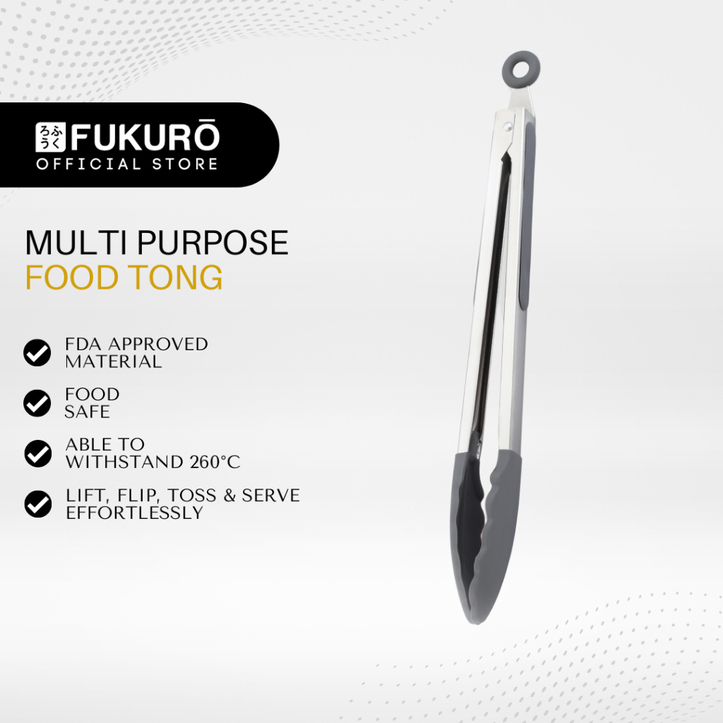 Fukuro Multi Purpose Food Tong 12" High Heat Resistance / Stainless ...