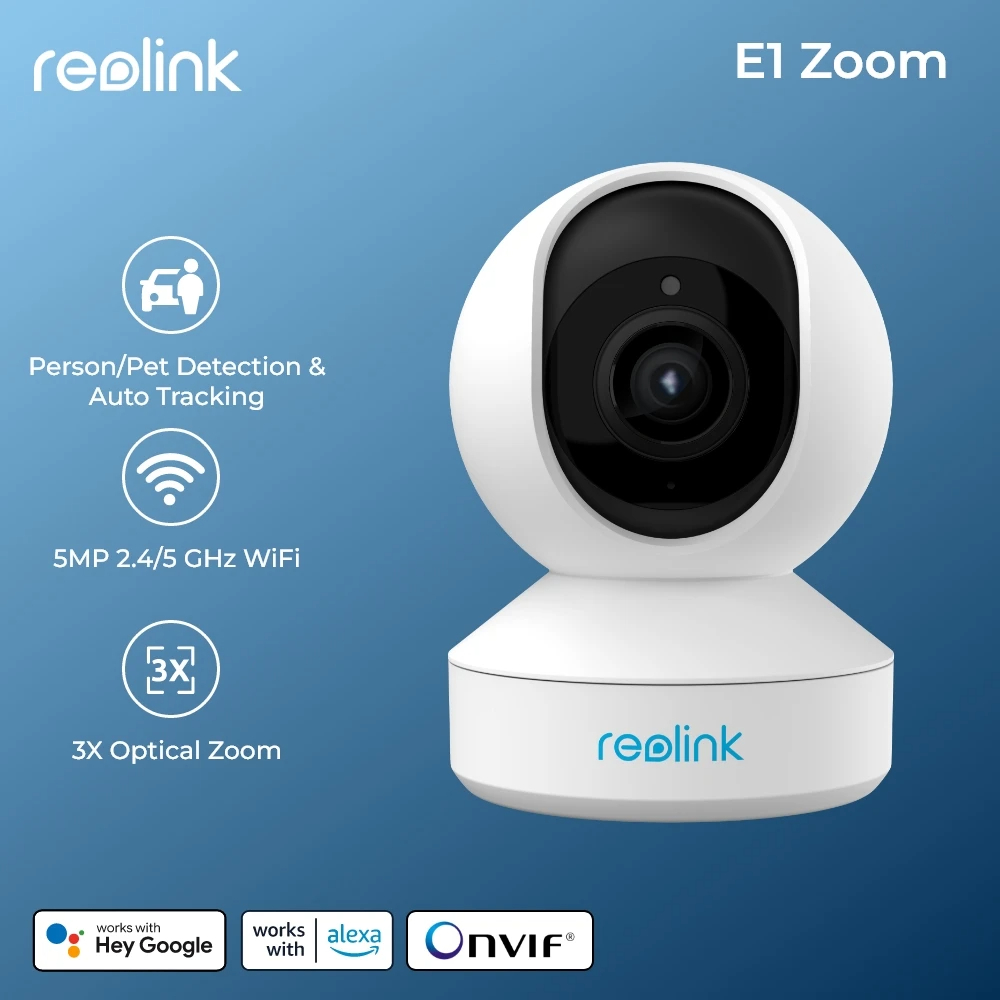 Reolink E1 ZOOM V2 AI Auto Tracking Person/Pet Detection 3X Optical Zoom CCTV IP 5MP Indoor Pan ...