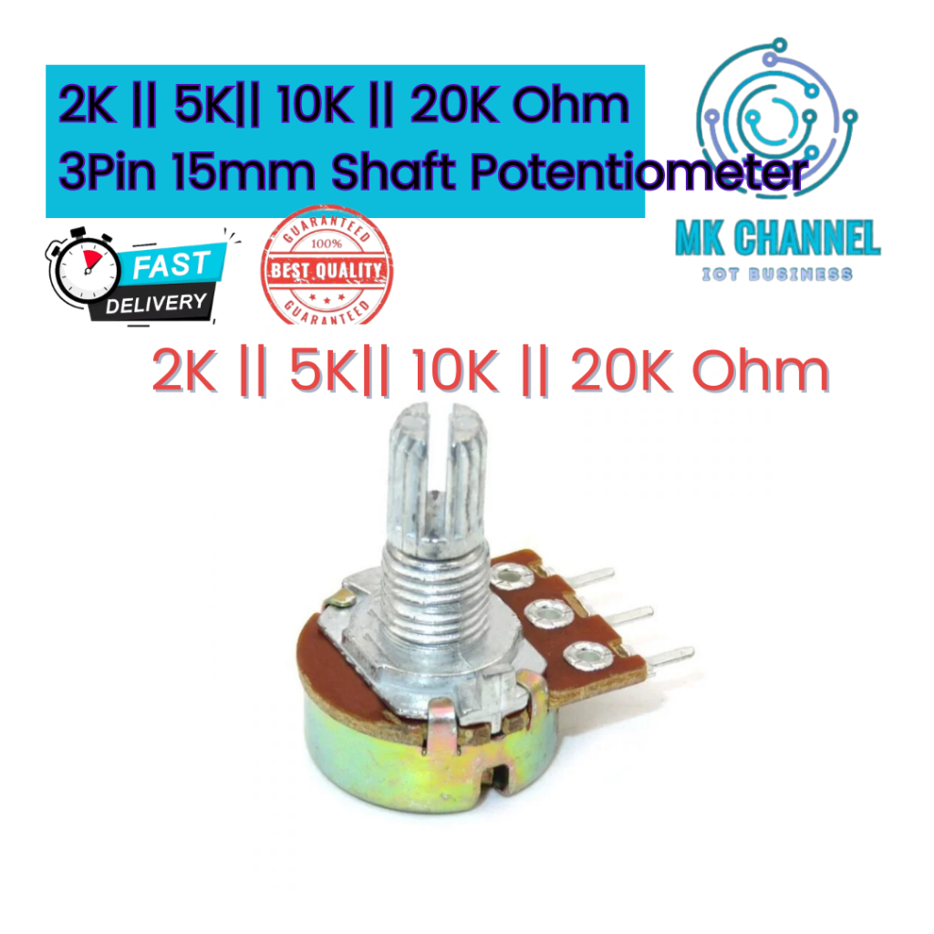 Rotary Potentiometer (2K||5K||10K||20K ohm) | Shopee Malaysia