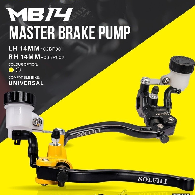 SOLFILI MB14 MASTER PUMP SET (14mm) LH RH MB 14 DISC BRAKE PUMP KIRI ...