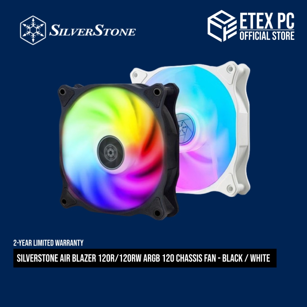 SilverStone Air Blazer 120R/120RW ARGB 120 Chassis Fan ( Black / White ...