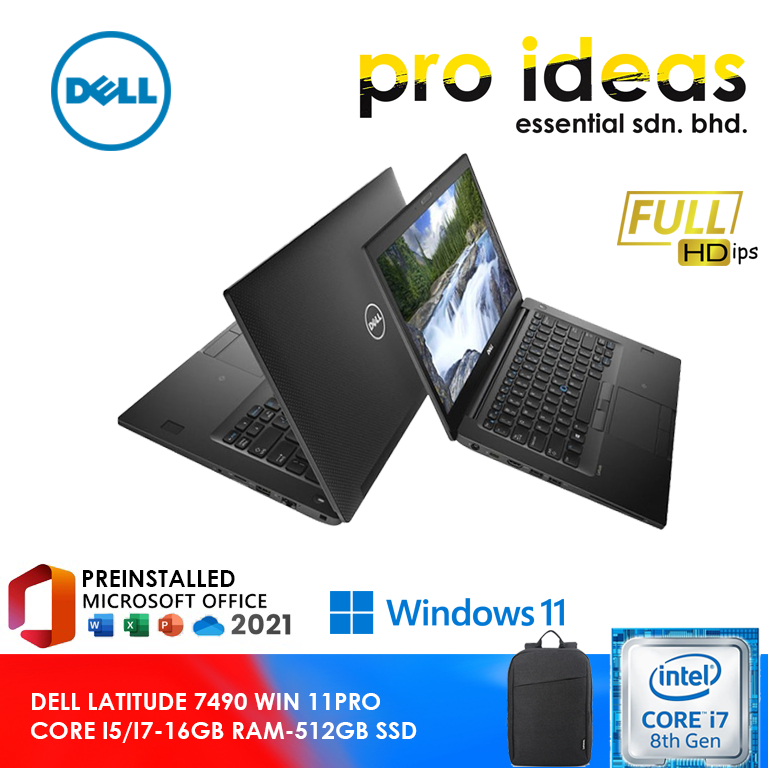 DELL LATITUDE 7490 [CORE i5/i7-8TH GEN / 16GB RAM / 256GB SSD] 14 INCH ...