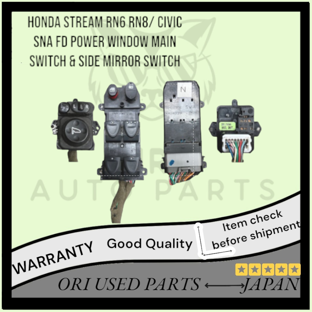 HONDA STREAM RN6 RN8/ CIVIC SNA FD POWER WINDOW MAIN SWITCH & SIDE ...
