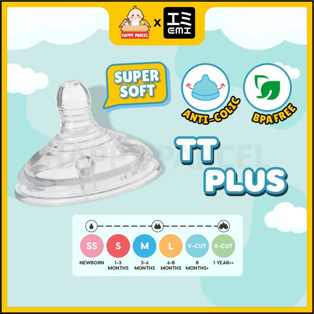 EMI Nipple Puting Suitable For Tomme Tippe Bottle Botol Susu Anti Colic ...