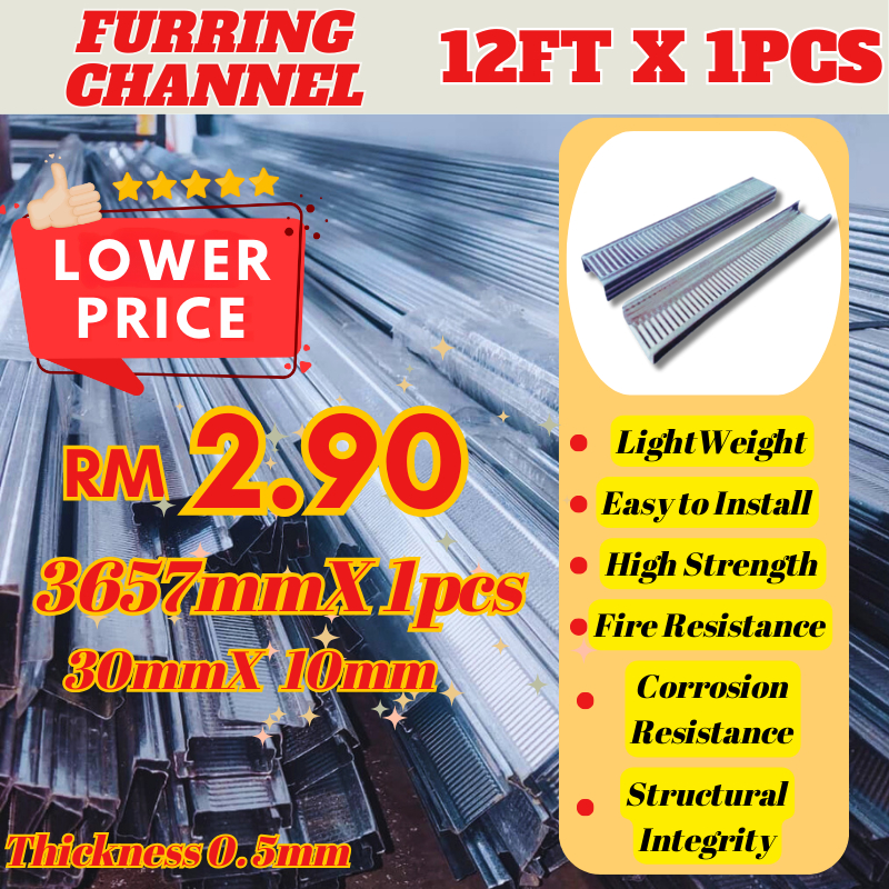 12Kaki Furring Channel, Easy D.I.Y, Ceiling Channel, Besi Siling ...