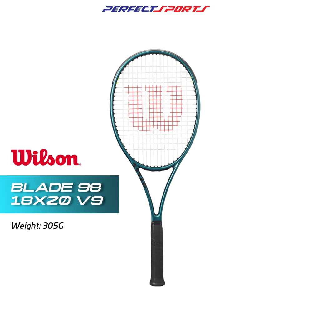 [Free String + Grip] WILSON BLADE 98 18X20 V9 (305G) GRIP 2 TENNIS ...