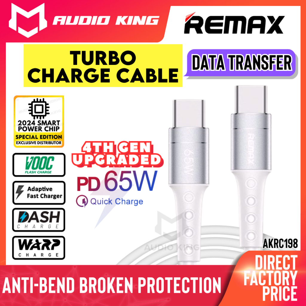 REMAX Fast Charging 5A Cable Type C Type C To Type C Turbo 65W Laptop ...