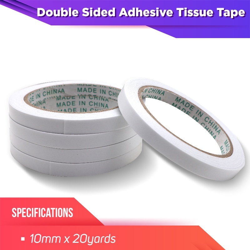 Double Sided Adhesive Tissue Tape 10mm x 20yards | Shopee Malaysia