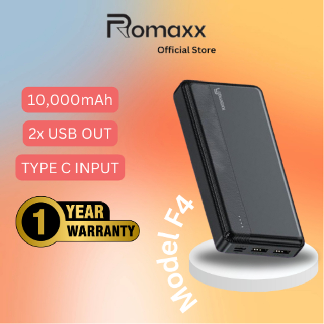 Romaxx Powerbank F4 10000mAh High Capacity Power Bank | Shopee Malaysia