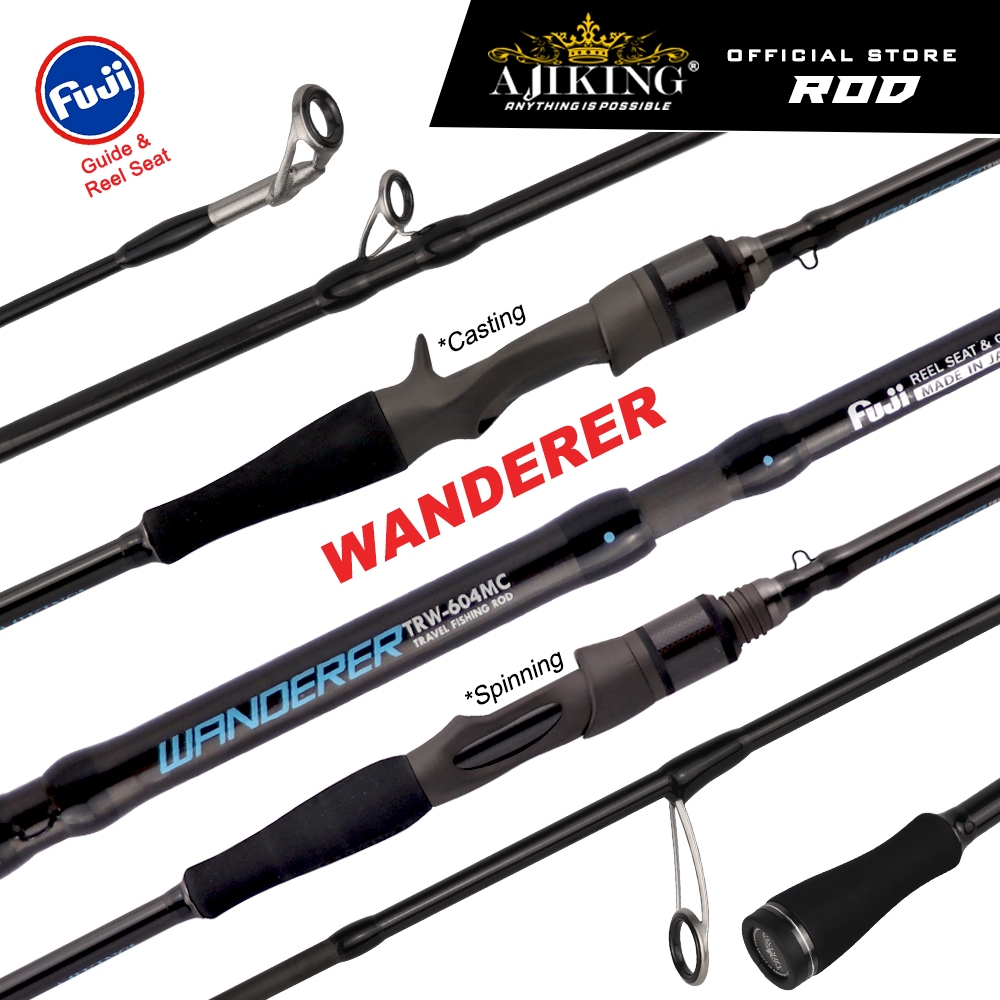 (6'0ft-6'6ft) Ajiking Wanderer Spinning Casting Travel Fishing Rod ...