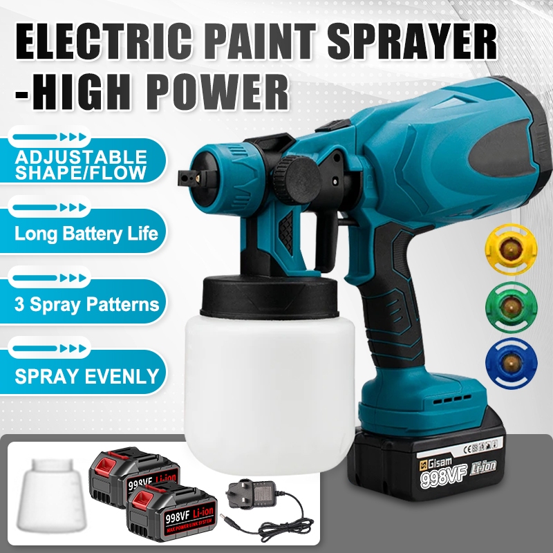 998VF Cordless Spray Paint Electric Spray Gun 1000Ml High Power Paint ...